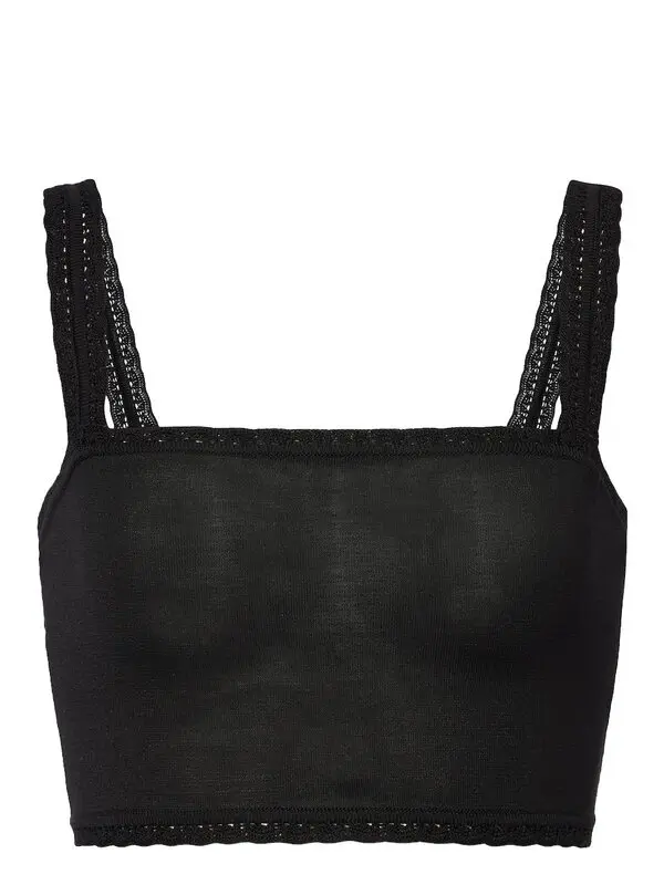 Dolce & Gabbana Knitted Silk Crop Top - Black
