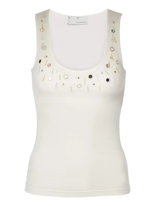 XU ZHI Embellished Tank Top - White