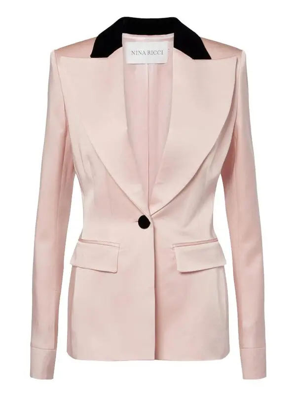 Nina Ricci Twill Double-breasted Blazer - Pink