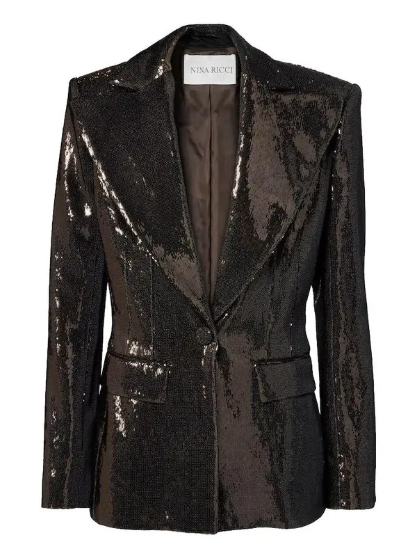 Nina Ricci Sequined Blazer - Brown