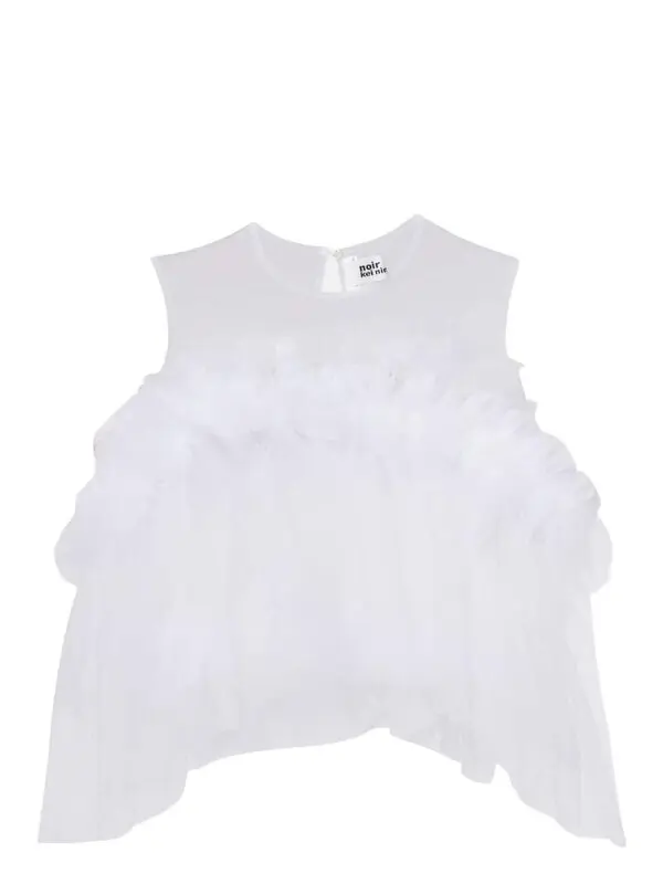 Noir Kei Ninomiya Ruffled Tulle Top - White