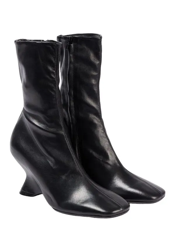 Dries Van Noten Leather Ankle Boots - Black