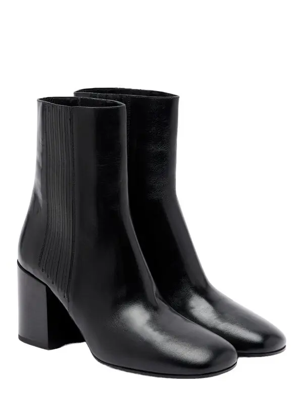 Dries Van Noten Leather Ankle Boots - Black