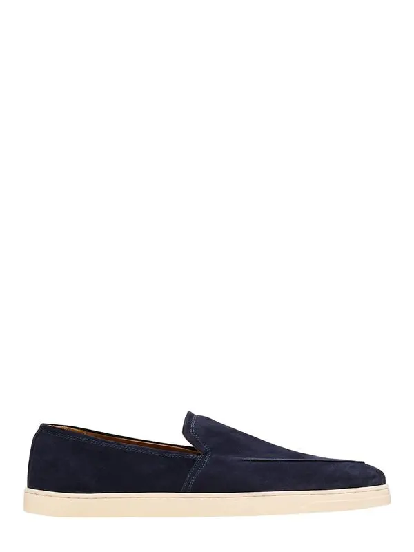 Bergdorf Goodman Suede Hybrid Loafers - Navy