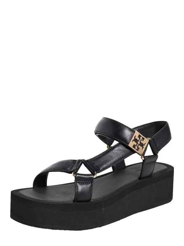 Tory Burch Mellow Platform Sandals - Perfect Black/gold