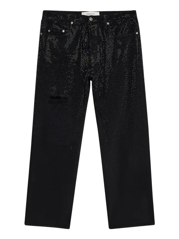 Golden Goose Allover-crystal Loose Skate Jeans - Black