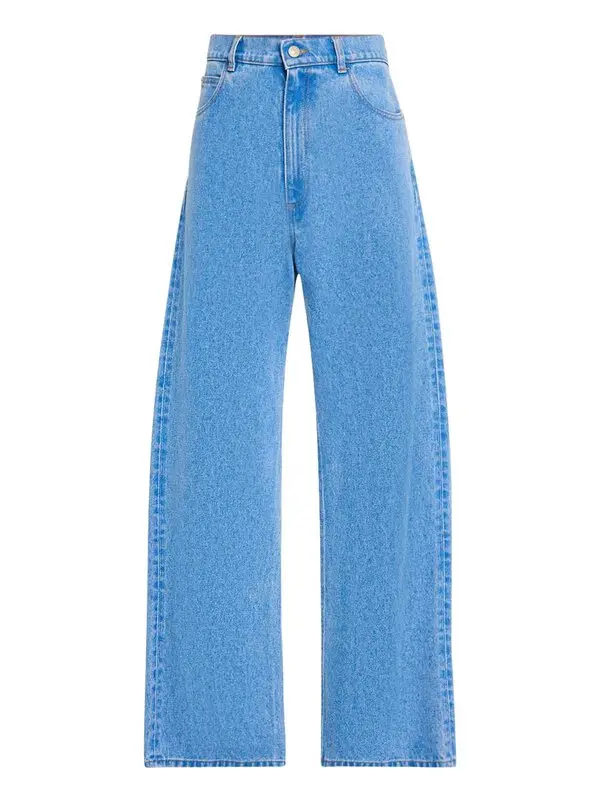 Marni Stonewashed Wide-leg Jeans - Cobalt