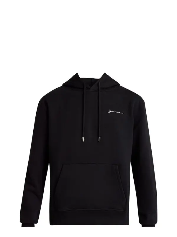 Jacquemus Brode Embroidered Logo Hoodie - Black