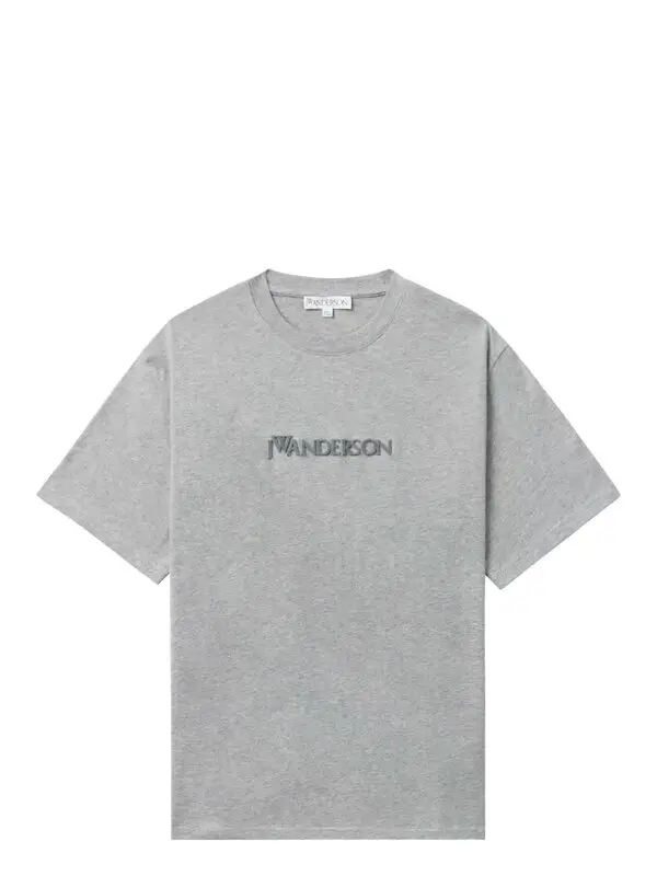 JW Anderson Logo-embroidered T-shirt - Grey
