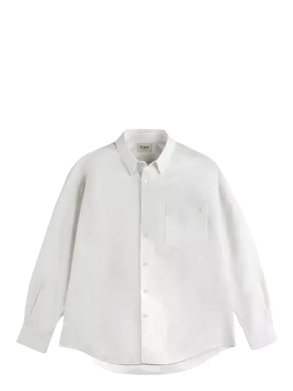 TOD'S Curved-hem Button-up Shirt - White