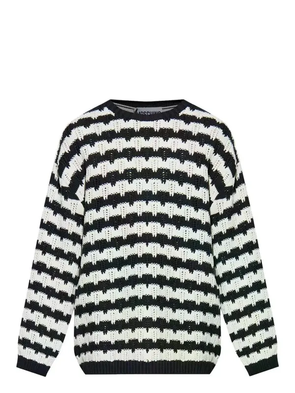 Moschino Striped Crewneck Sweater - White