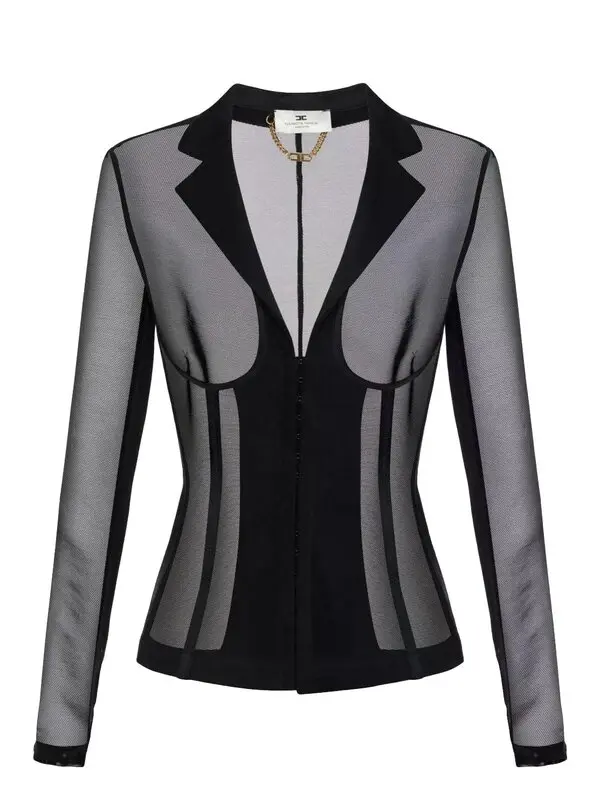 Elisabetta Franchi Tulle Jacket - Black
