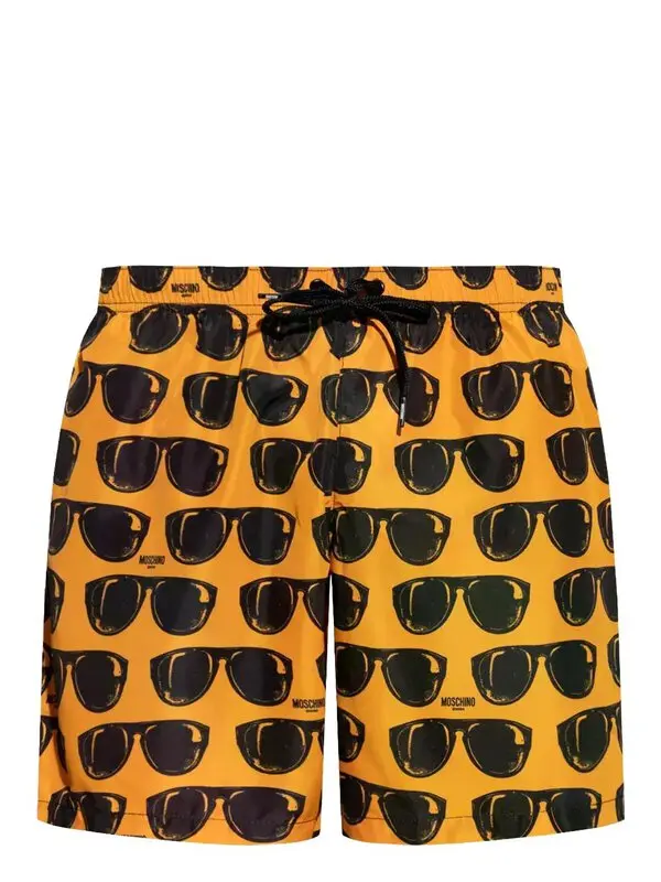 Moschino Glasses-pattern Swim Shorts - Orange