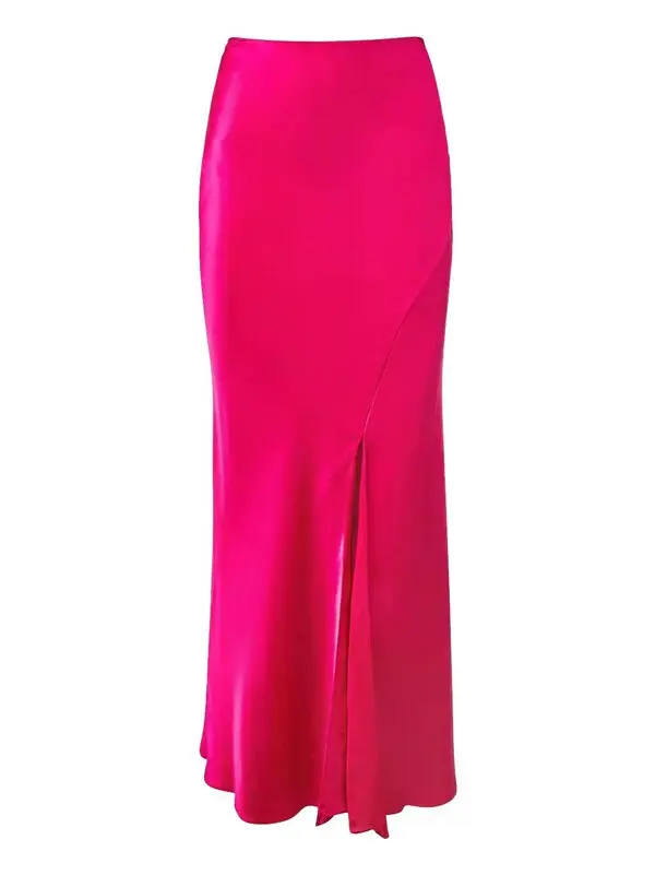 Alejandra Alonso Rojas Silk Midi Skirt - Pink