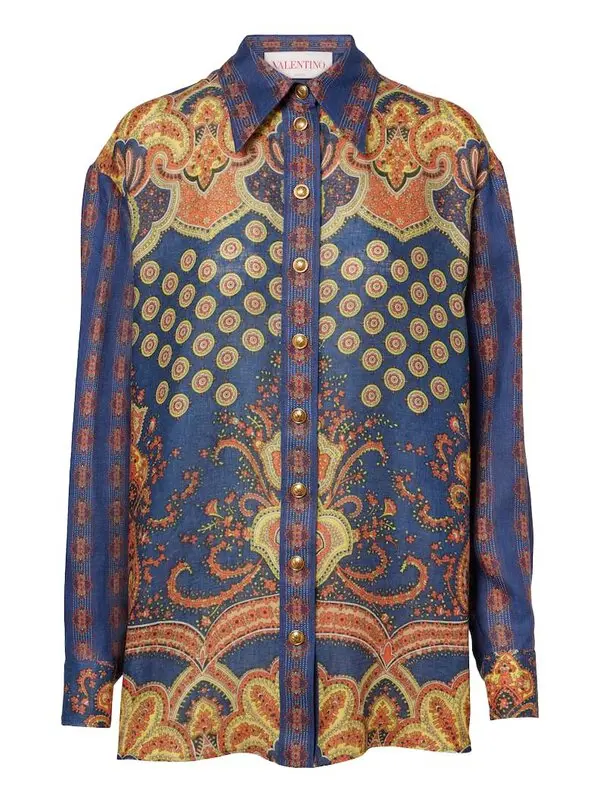 Valentino Garavani Voyage Imaginaire Vlogo Linen Blouse - Multicoloured