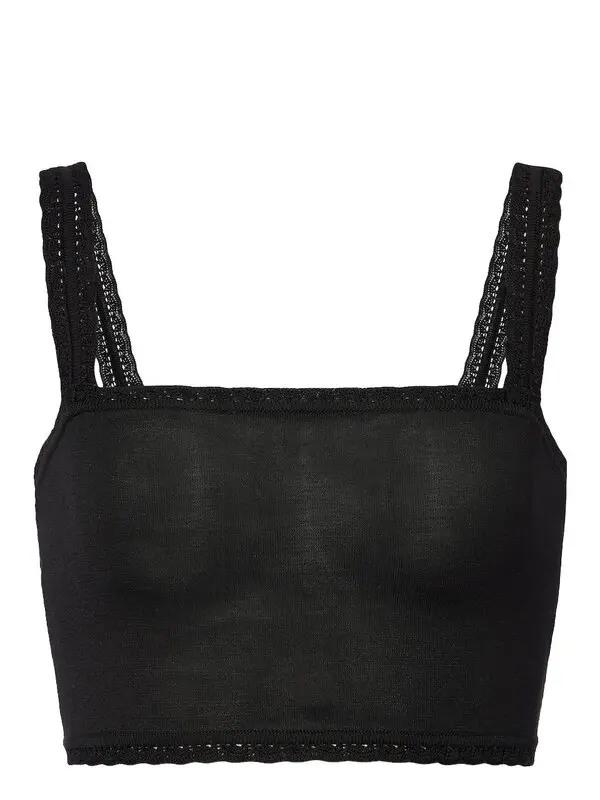 Dolce & Gabbana Knitted Silk Crop Top - Black
