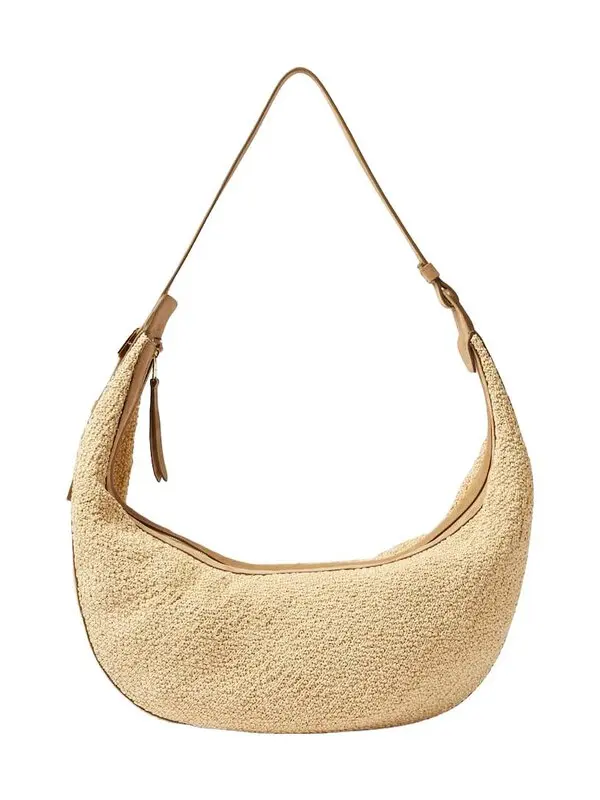 Khaite Augustina Raffia Shoulder Bag - Neutrals