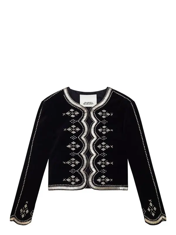 Isabel Marant Hady Velvet Jacket - Black/silver