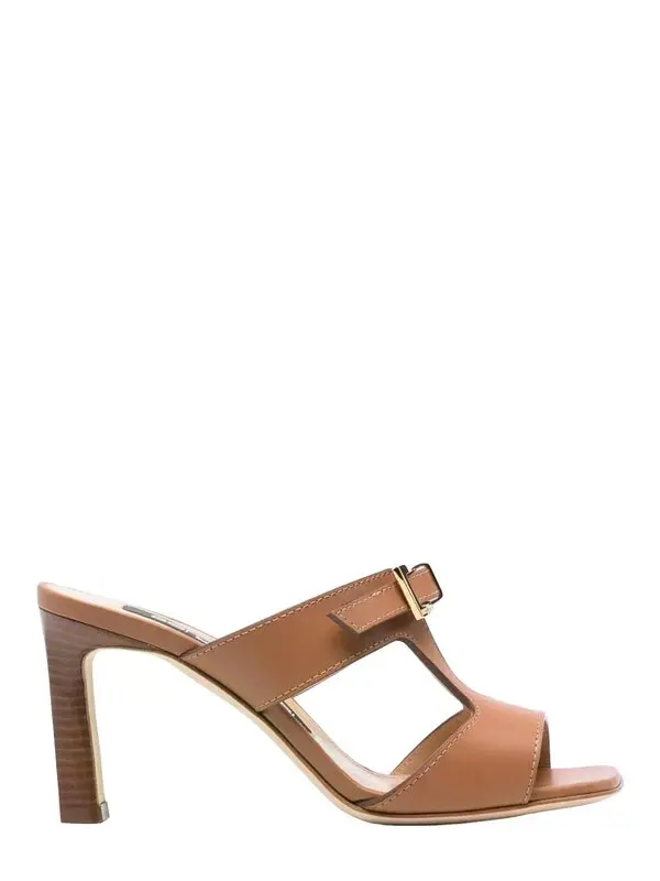 SERGIO ROSSI 80mm Leather Sandals - Brown