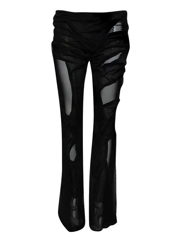 DI PETSA Hand-draped Wetlook Trousers - Black