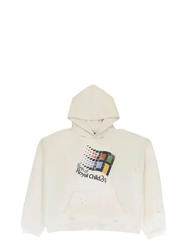 BIRTH OF ROYAL CHILD Graphic Hoodie - White