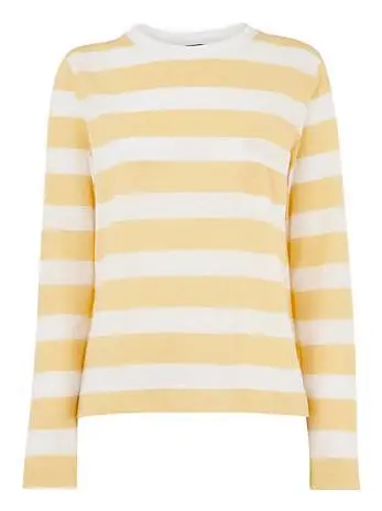 Whistles Stripe-pattern Cotton Top - Yellow