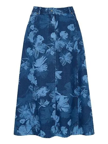 Whistles High-rise Denim Midi Skirt - Blue
