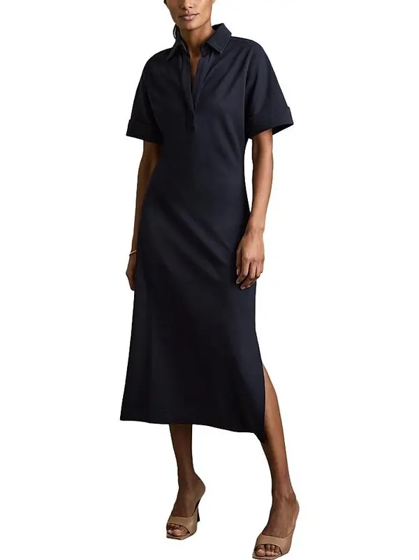 REISS Astrid Collared Bodycon Dress - Navy