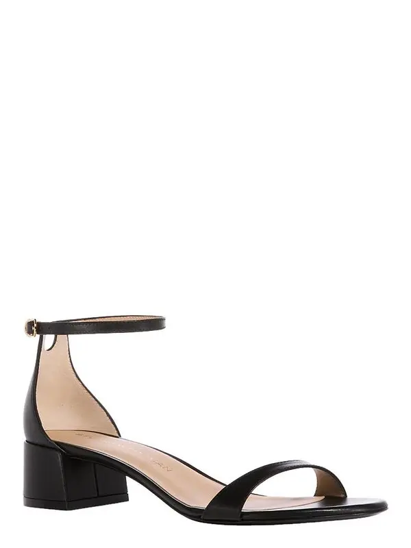 STUART WEITZMAN Nudist 35 Block Heel Sandals - Black