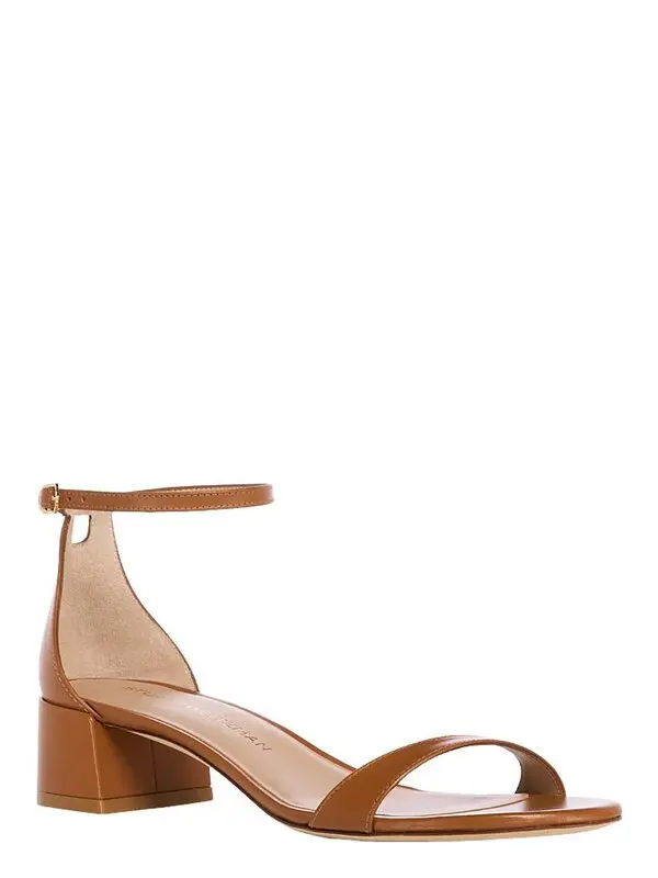 STUART WEITZMAN Nudist 35 Block Heel Sandals - Macchiato