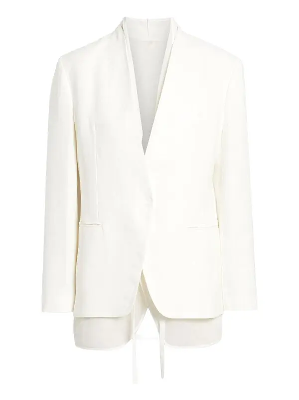 Brunello Cucinelli Bead-embellished Twill Blazer - White