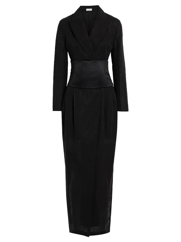 Brunello Cucinelli Bead-embellished Maxi Wrap Dress - Black