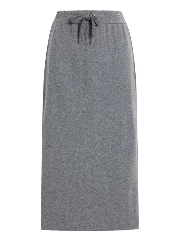 Brunello Cucinelli Cotton-blend Terry Midi Pencil Skirt - Dark Gray