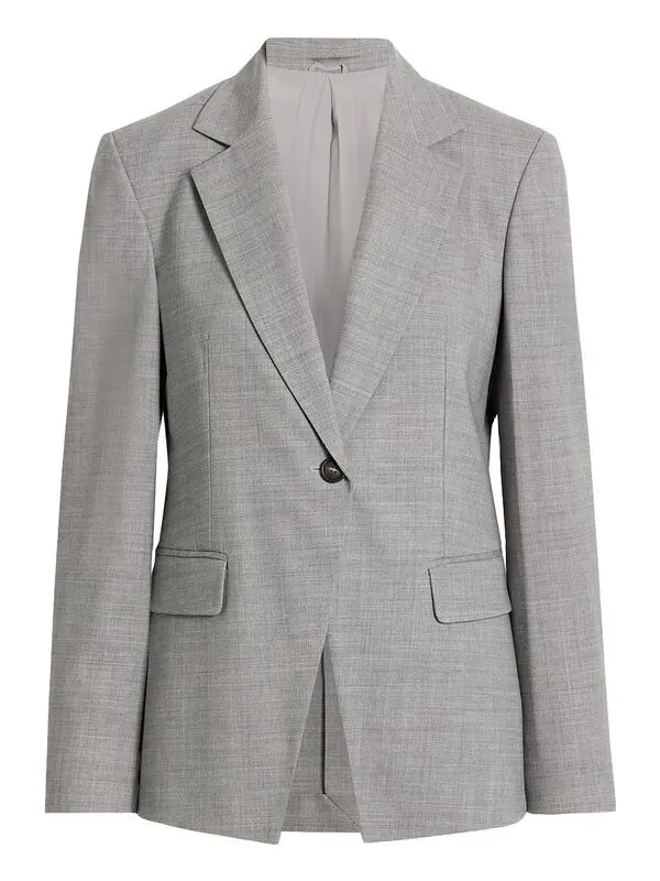Brunello Cucinelli Bead-embellished Wool-blend Blazer - Gray
