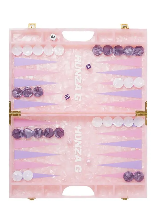 Hunza G Backgammon Board - Pink Marble