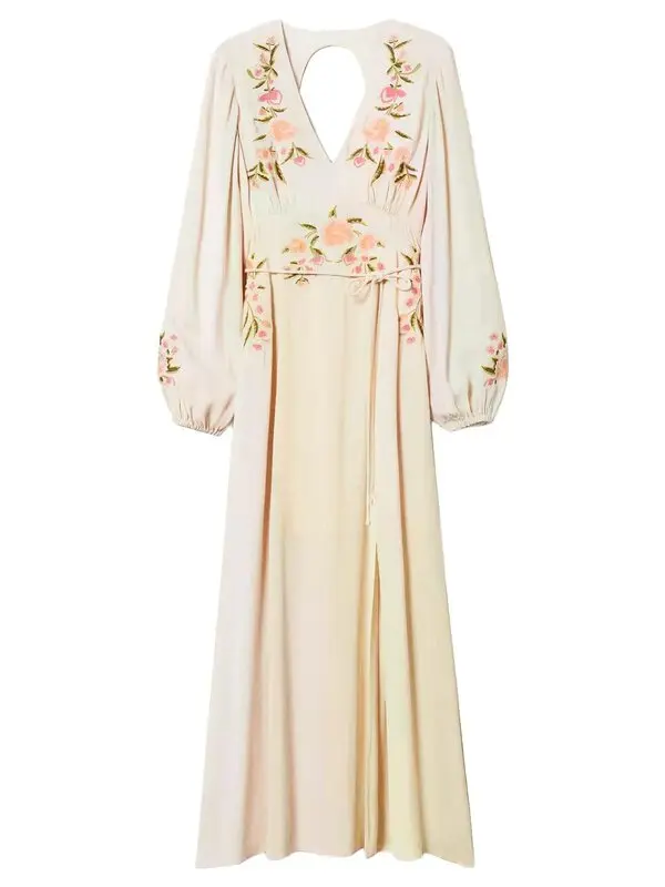 TWINSET Floral-embroidery Maxi Dress - Neutrals