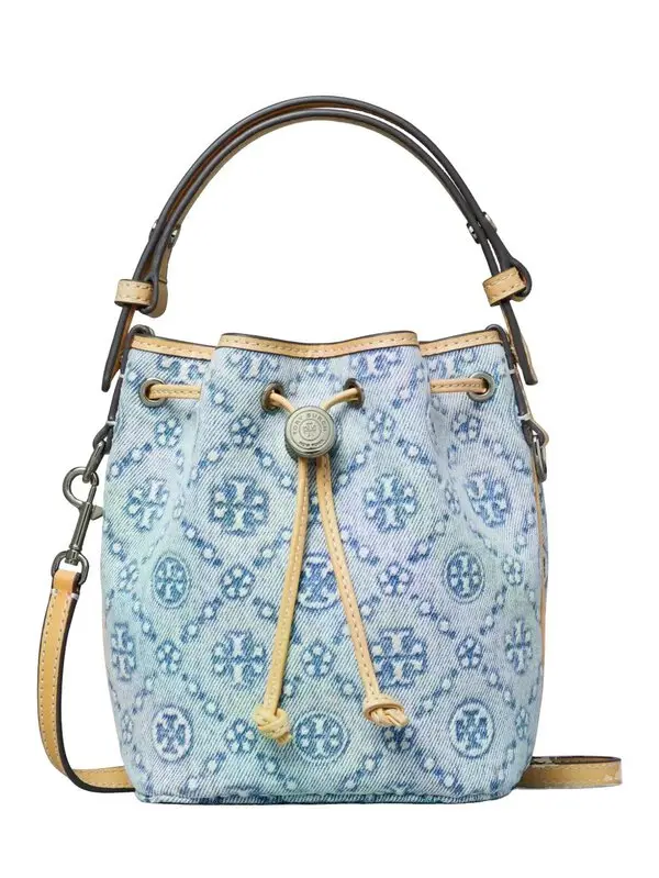 Tory Burch T Monogram Bucket Bag - Blue