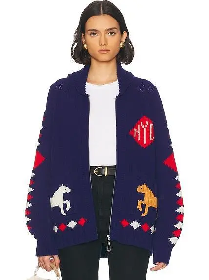BODE Diamond Corral Cardigan - Blue Multi