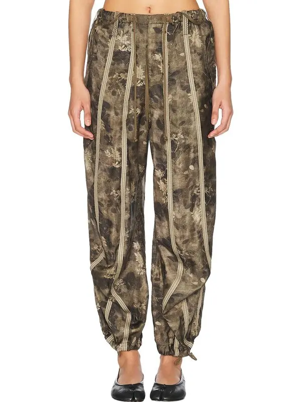 R13 Double Seam Balloon Pant - Olive Floral