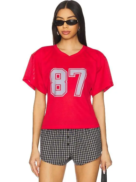 LOVERS AND FRIENDS Cropped Jersey Top - Red