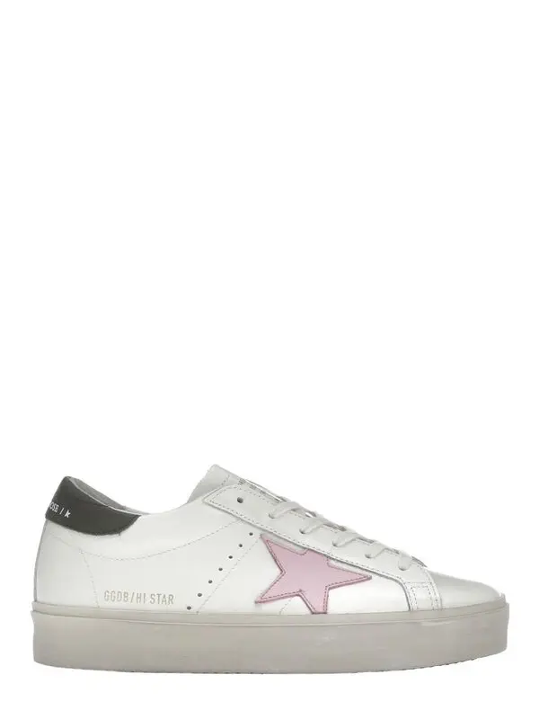 GOLDEN GOOSE Hi Star Sneakers - White/pink