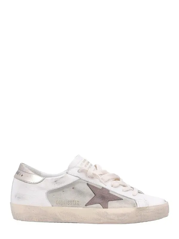 GOLDEN GOOSE Superstar Lace Up Sneakers - White/light Brown/platinum