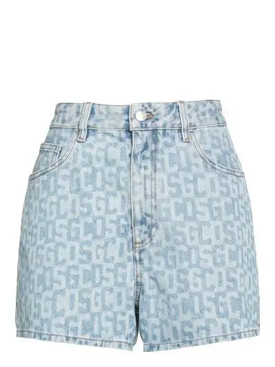 Gcds Logo Denim Shorts - Blue