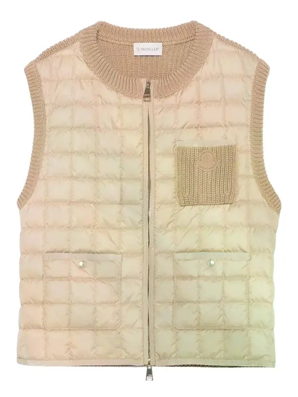 Moncler Tricot-panel Gilet - Neutrals