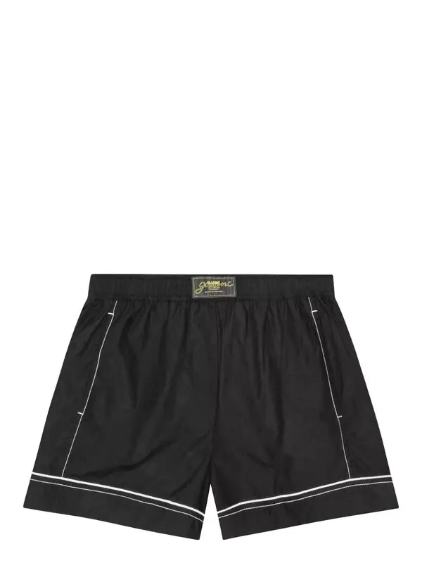GANNI Logo-patch Shorts - Black