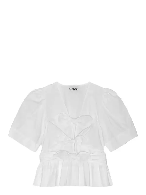GANNI Peplum Blouse - White