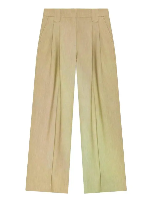 GANNI Appliqué Palazzo Trousers - Neutrals