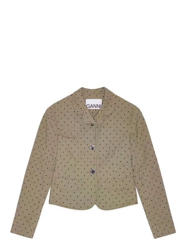 GANNI Polka Dot-print Blazer - Neutrals