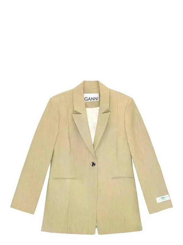 GANNI Appliqué Blazer - Neutrals