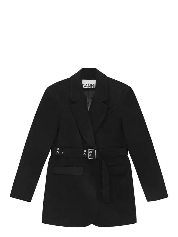 GANNI Belted Blazer - Black
